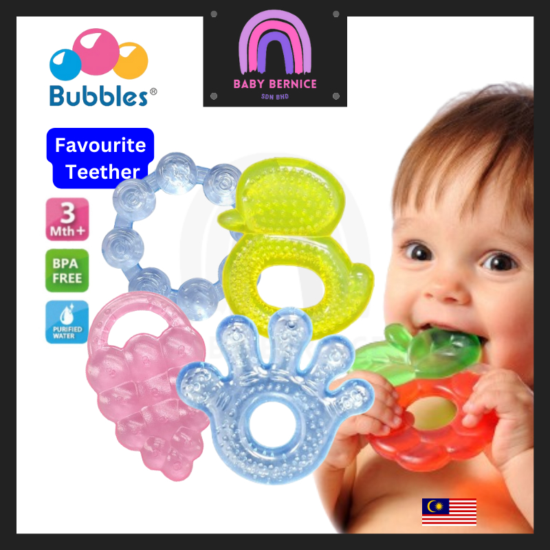 BUBBLES *FAVOURITE TEETHER* Hand Duck Grape Ring Bubbles Water Teether ...