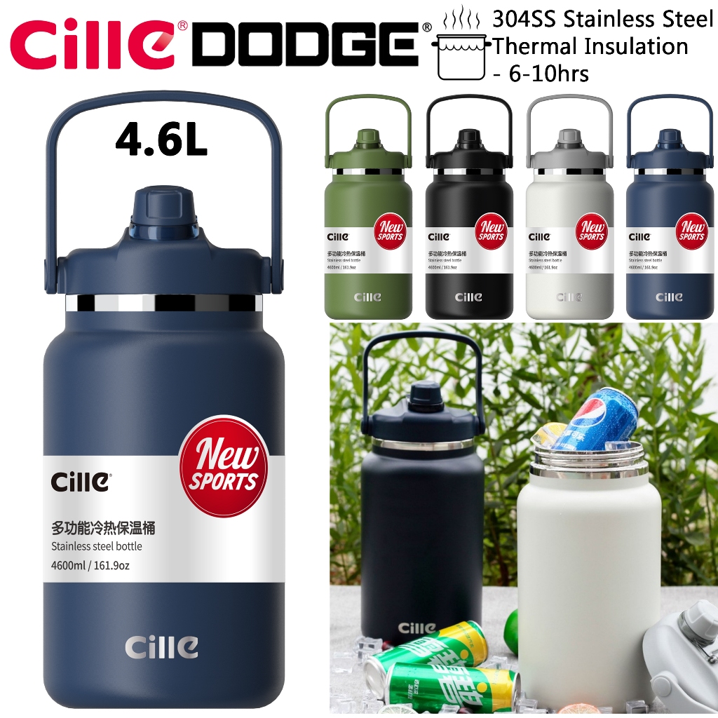 Cille Dodge 3L/4.6L 304SS Super Big Bucket Stainless Steel Vacuum Flask ...