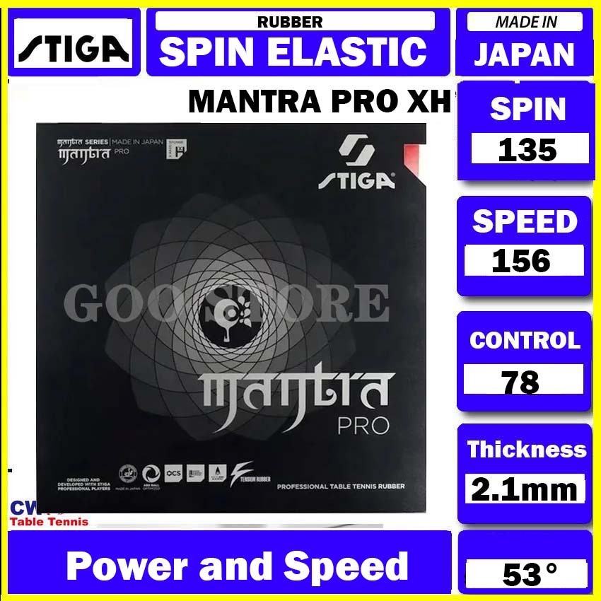 Stiga Mantra Pro XH Ping Pong Table Tennis Spin Rubber power and speed ...