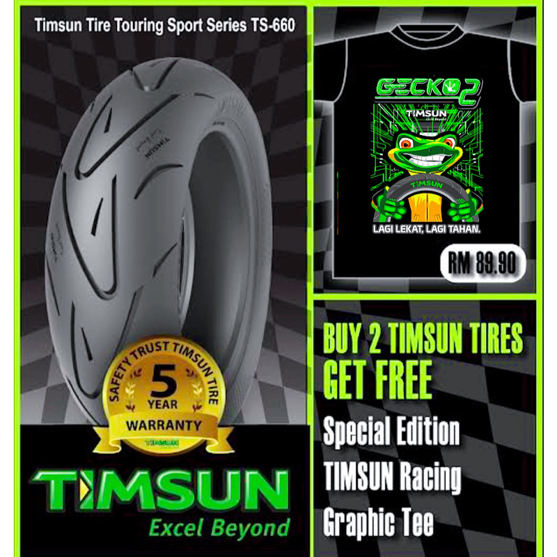 Timsun Tire Racing Series TS-660 ( BUY 2 FREE 1 T-SHIRT & HAND SLEEVE) | Shopee Malaysia