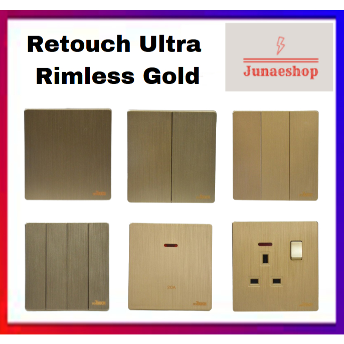 RETOUCH ULTRA RIMLESS SWITCH / SWITCH SOCKET GOLD | Shopee Malaysia