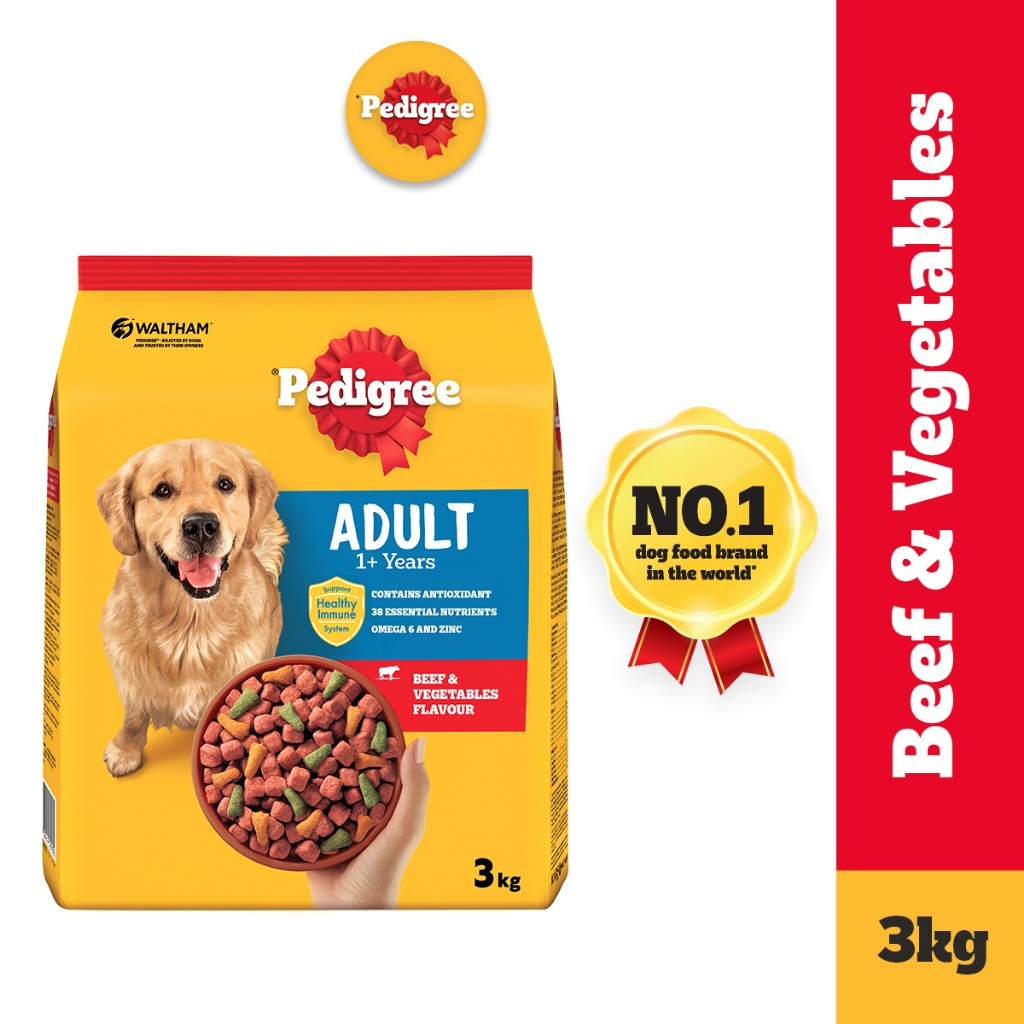PEDIGREE Dog Dry Food in Beef And Vegetable Flavor 3kg | Shopee Malaysia