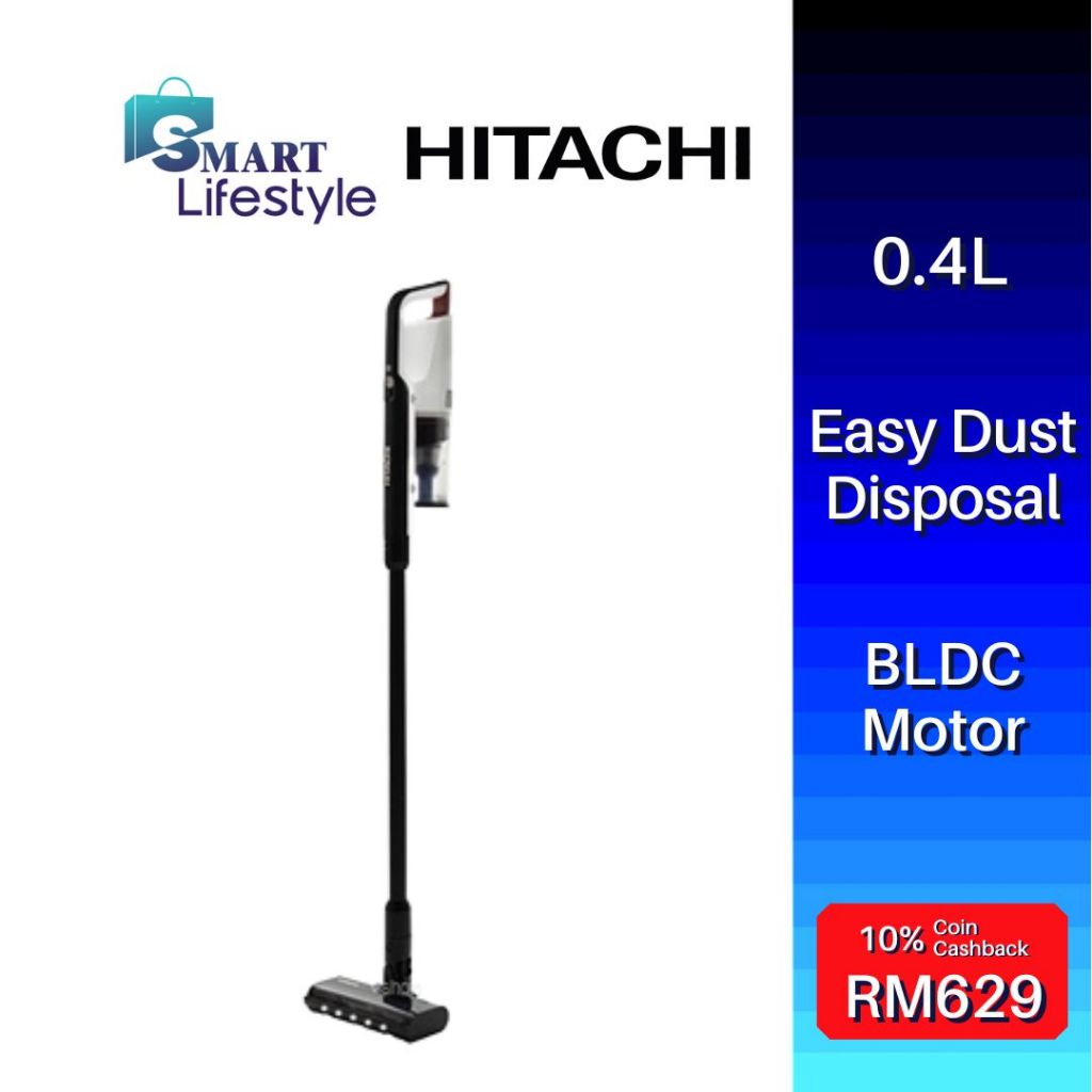 Hitachi Lightweight Pure White Cordless Stick Vacuum Cleaner PV-X90N ...