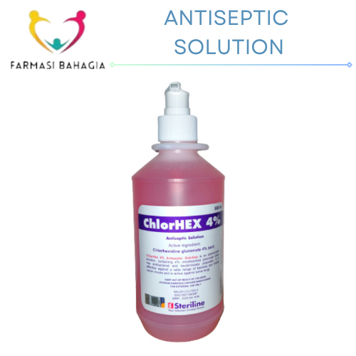 [ Exp 2/2027 ] STERILINE CHLORHEX 4% SOLUTION 500ML (CHLORHEXIDINE ...