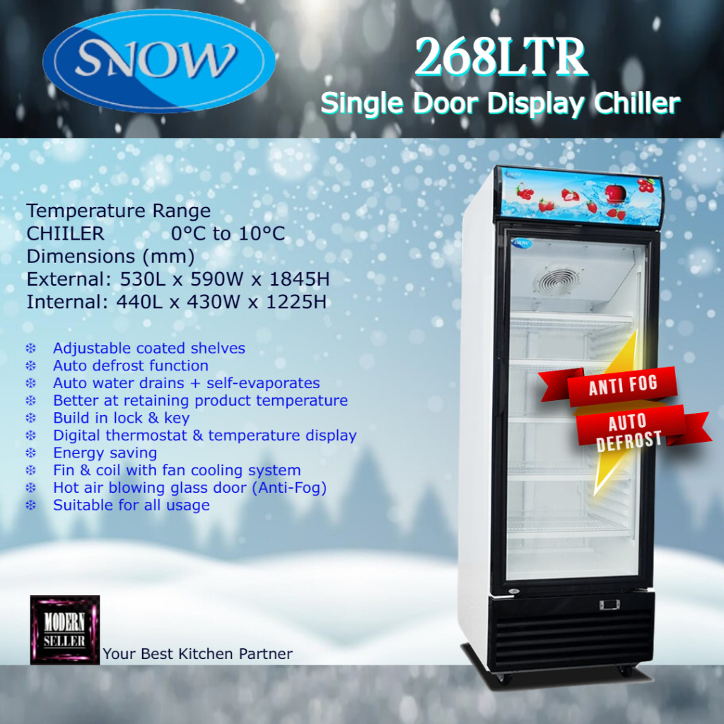 SNOW LG-268F 268LTR Single Door Display Chiller/ Bottle cooler/Peti ...