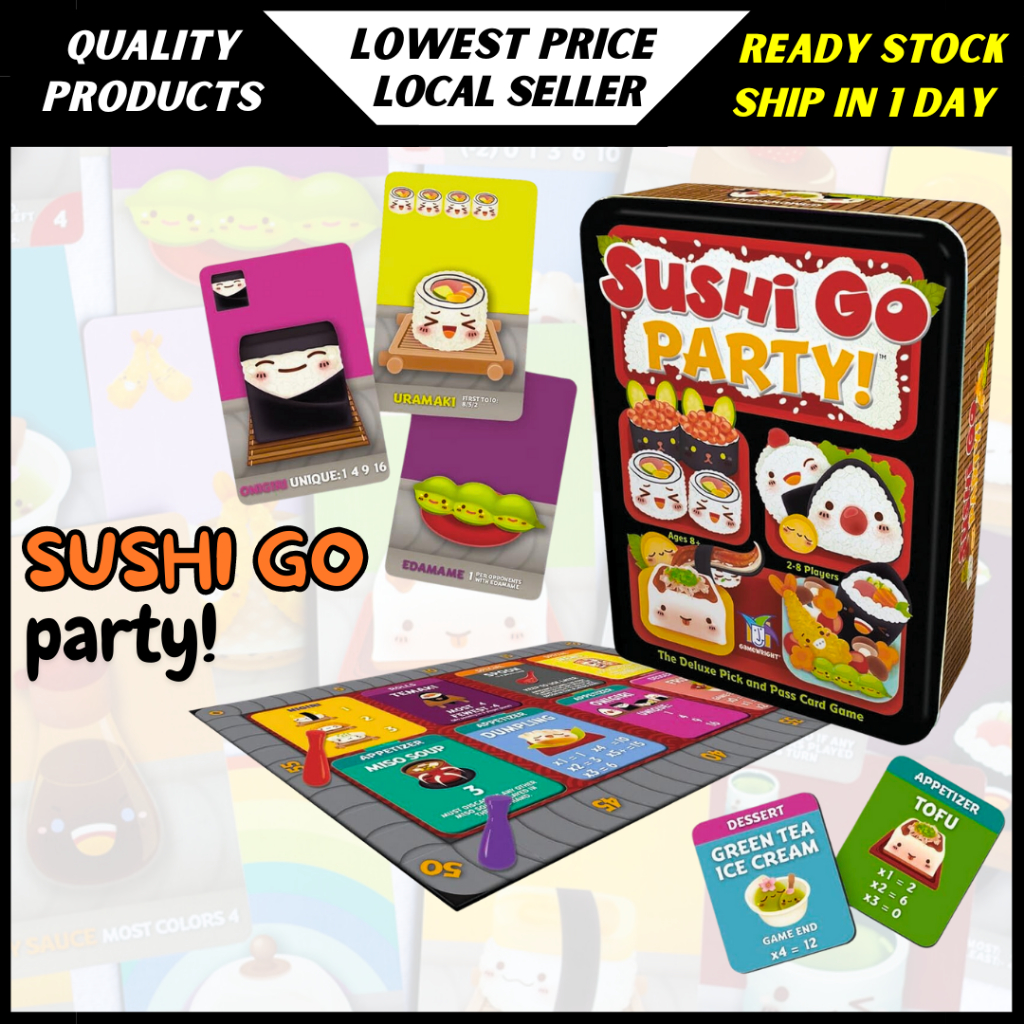 Sushi Go Party! Board Game Japanese Style Card Game (English Version ...