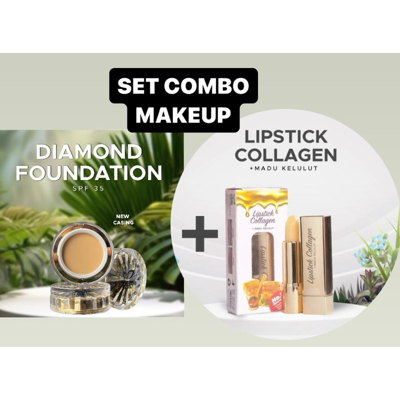 DHERBS- Set Combo Makeup (Lipstick Collogen + Diamond Foundation ...