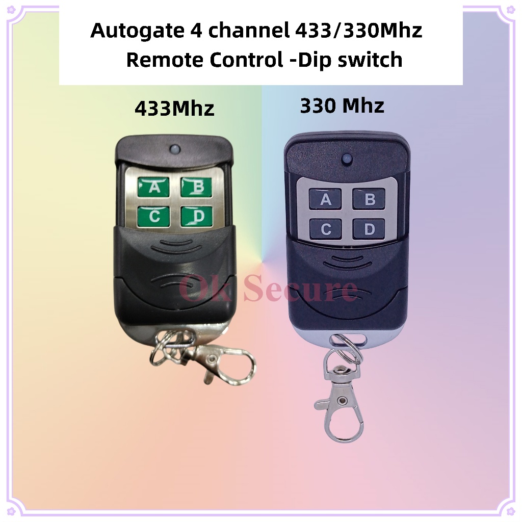 Autogate 4 Channel Remote Control 433/330Mhz DIP Switch (Battery included) | Shopee Malaysia