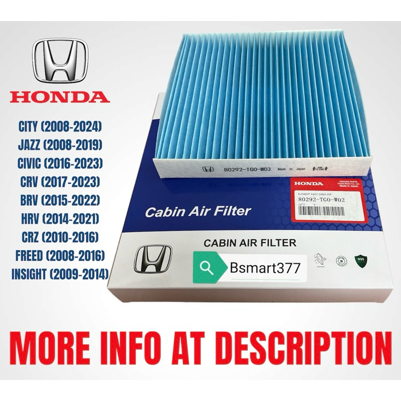 Honda air-cond filter cabin filter city tmo t9a too/jazz tgo tfo/civic ...