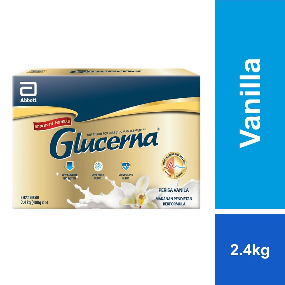 Glucerna - Diabetes Specific Formula (Vanilla/ Wheat) 2.4kg | Shopee ...