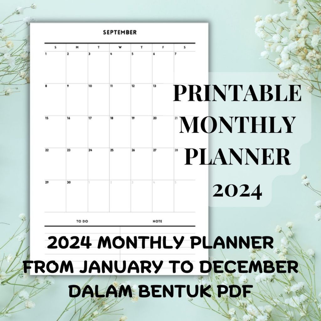 PRINTABLE PDF 2024 MONTHLY PLANNER | Shopee Malaysia