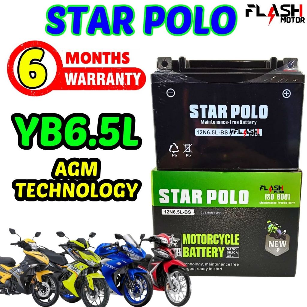 STAR POLO YB6.5L Battery Bateri Batteri Motor DEMAK DTM 200 DEMAK DZM ...