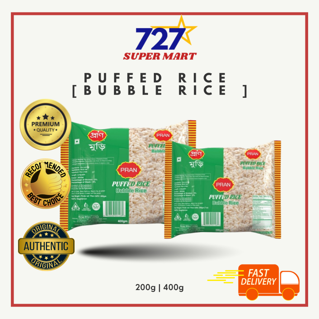 Pran Puffed Rice | Bubble Rice | Muri [ 200g/400g] | Shopee Malaysia