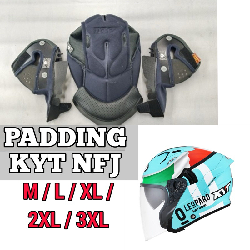 (M-3XL) PADDING KYT NFJ CHEEK PAD CROWN PADDING INNER PAD SPAN SPONGE ...