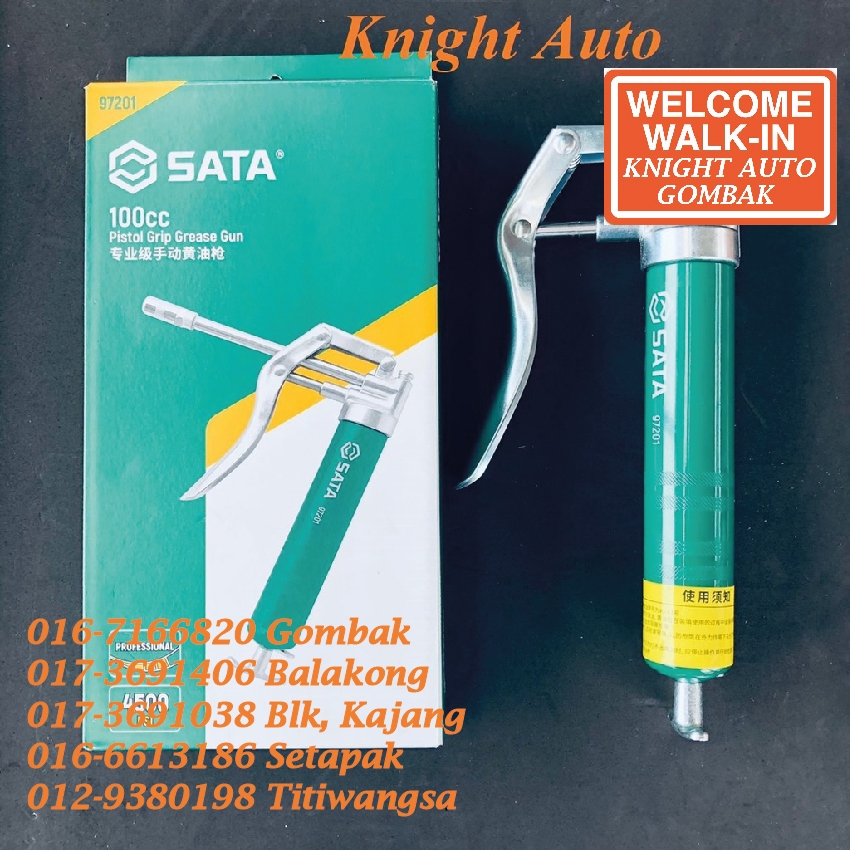 SATA 97201 Hand-Operated Pistol type grip grease gun 100 CC ID31173 ...