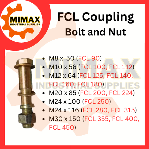 Bolt and Nut only ( FCL 250 ~ FCL 450 ) FCL Flexible Coupling | Shopee ...