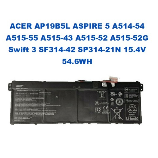ACER AP19B5L ASPIRE 5 A515-55 A515-43 A515-52 A515-52G Swift 3 SF314-42 ...
