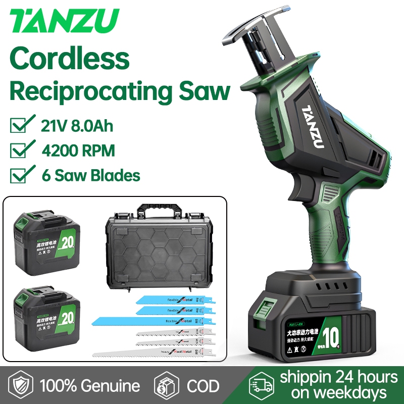 TANZU Cordless Reciprocating Kit Battery Reciprocating Saw Gergaji ...