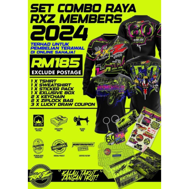 combo sweatshirt official + tshirt RXZ MEMBERS 6.0 2024 | Shopee Malaysia