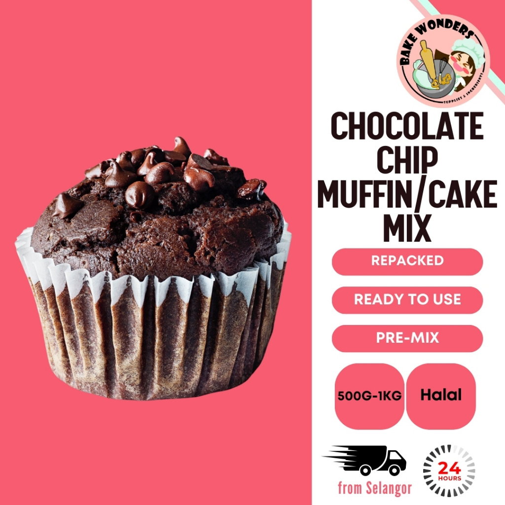 Chocolate Chip Muffin Cake Mix/Tepung Premix Muffin Chocolate Cake ...