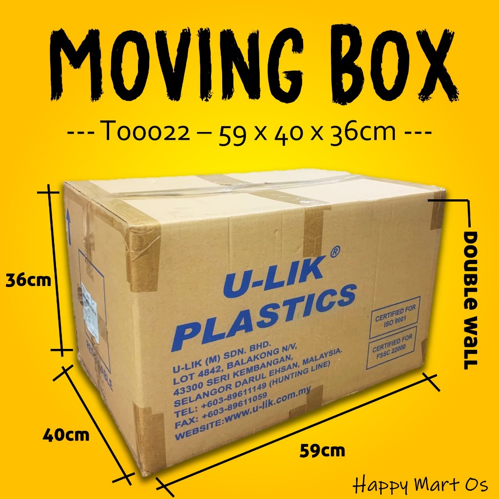 Big Carton Box 59 x 40 x 36 cm Kotak Pindah Rumah Moving House Large ...