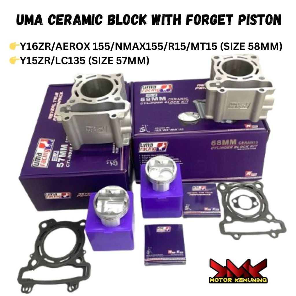 UMA RACING CERAMIC BLOCK WITH FORGED PISTON Y16ZR AEROX155 NMAX155 R15 ...