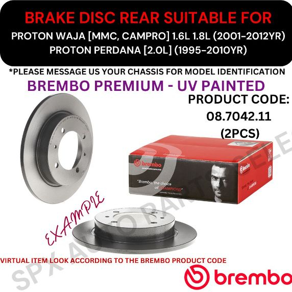 BREMBO GENUINE DISC BRAKE ROTOR (REAR) FOR PROTON WAJA [MMC, CAMPRO ...