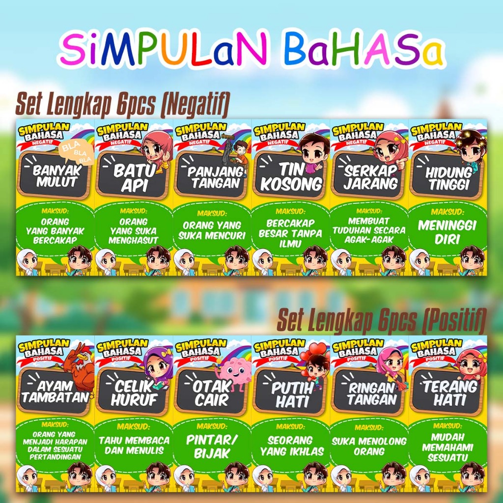 Set Poster SIMPULAN BAHASA (6pcs) - Set Keceriaan Sekolah (1x2 kaki ...