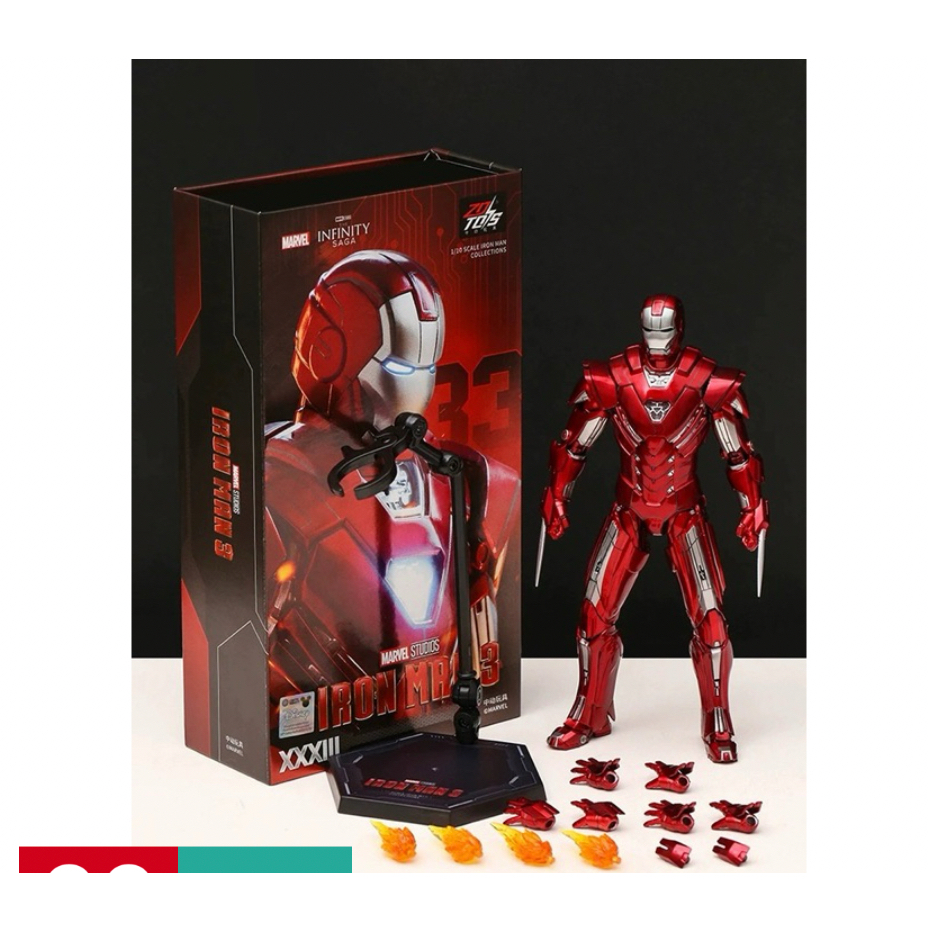 {ORIGINAL} ZD TOYS IRON MAN MARK 33 SILVER CENTURION 1/10 SCALE ACTION ...