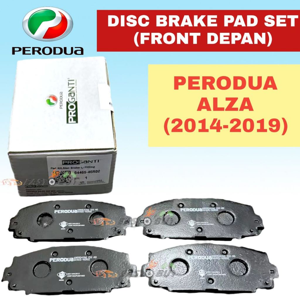 100% ORIGINAL Genuine Perodua ( Front Depan ) Disc Brake Pad Set ...