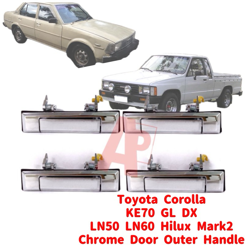 Toyota Corolla KE70 GL DX LN50 LN60 Hilux Mark2 Chrome Door Outer ...