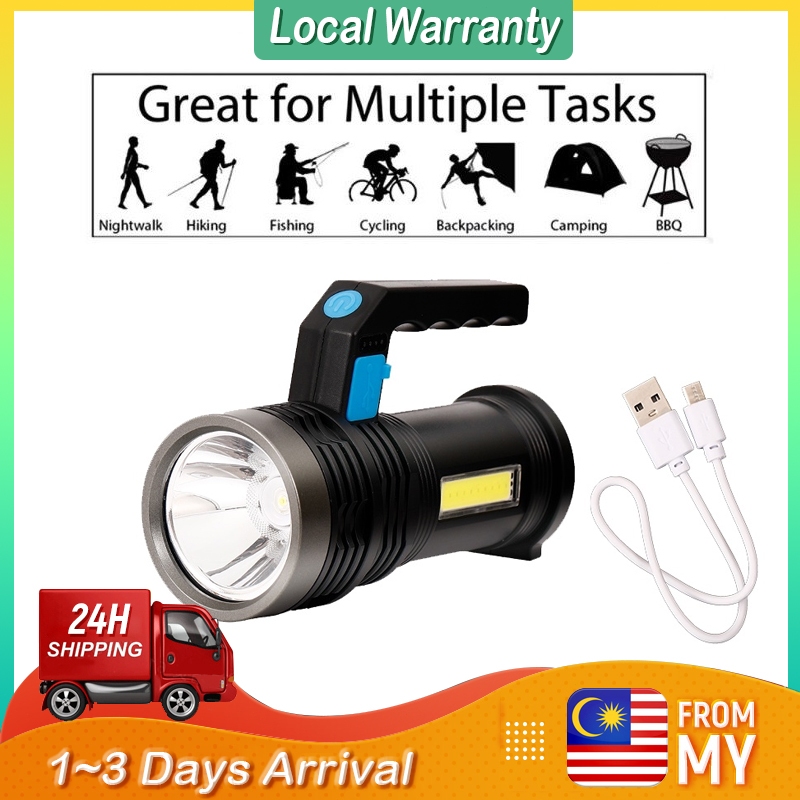 Ultra Bright LED Spotlight High Power USB-Rechargeable Handheld ...