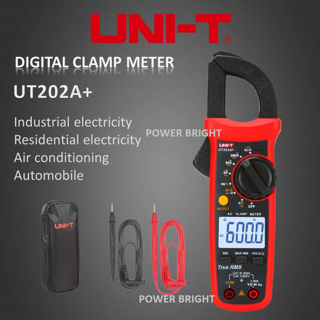 UNI-T UT202A+ DIGITAL CLAMP MULTIMETER (TRUE RMS) | Shopee Malaysia