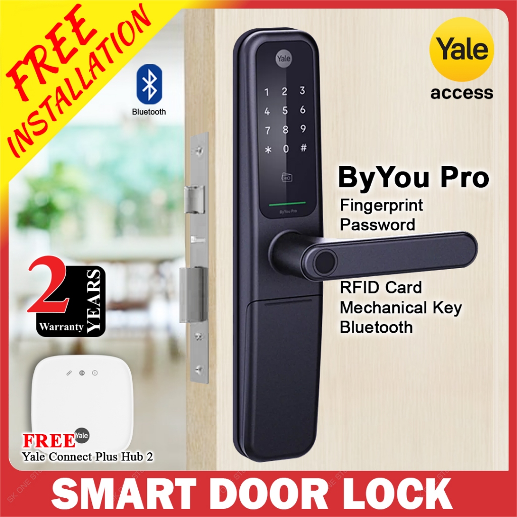 YALE ByYou Pro Smart Lever Mortise Bluetooth, Fingerprint, PassWord ...