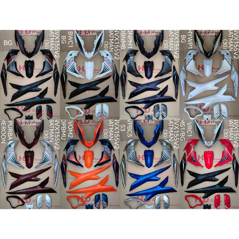 Coverset cover set sticker tanam (HLD Racing) yamaha NVX155 V2 NVX 155 ...
