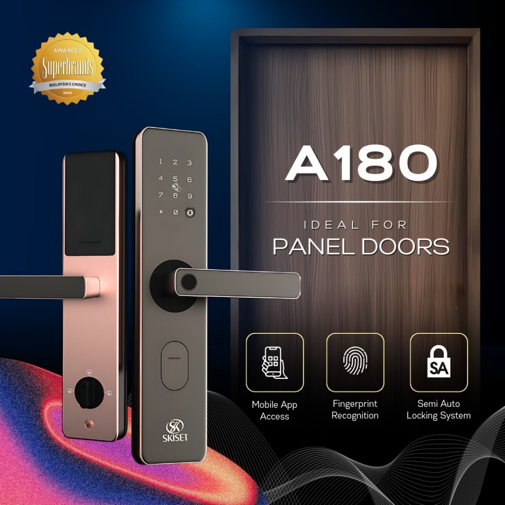 SKISET A180 Smart Fingerprint Door Lock Safe Digital Electronic Lock ...