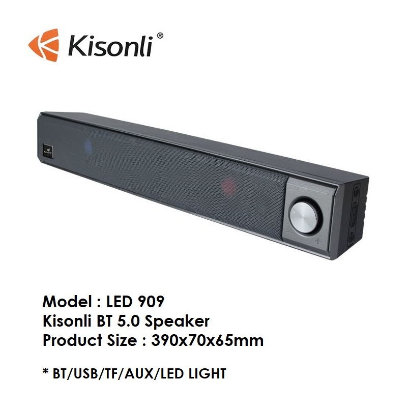 LED-909 Kisonli Bluetooth 5.0 Portable Speaker | Shopee Malaysia