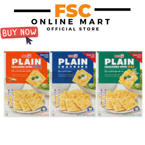 [FSC] Meiji Plain Crackers 104gm (Original/Oat/Sesame) | Shopee Malaysia