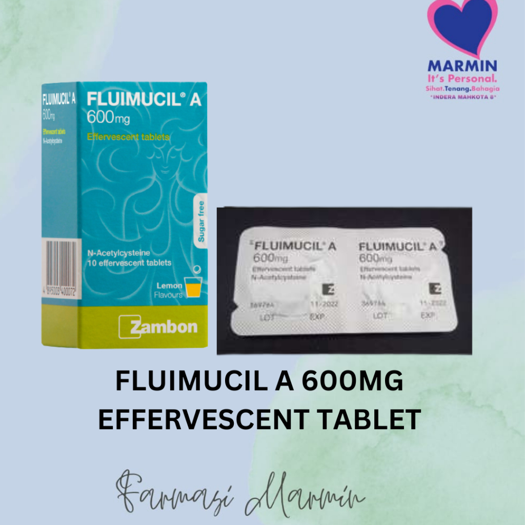 FLUIMUCIL A 600MG EFFERVESCENT TABLETS (LEMON FLAVOUR) | Shopee Malaysia