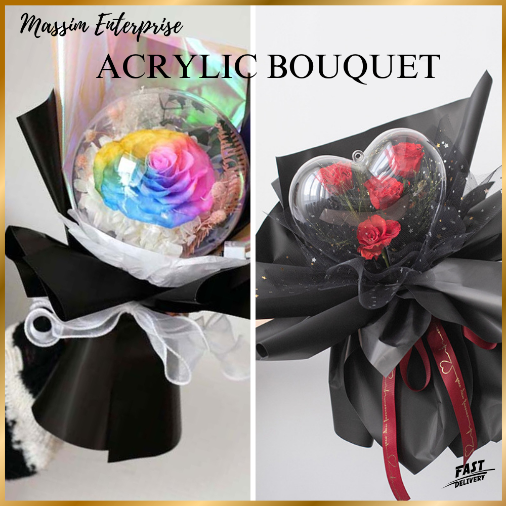 Korean Ins Acrylic Bobo Ball Bouquet Flower Arrangement Surprise Gift ...