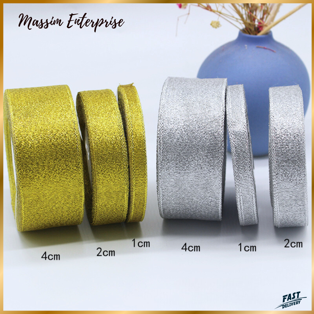 22 Yard Silver & Gold Ribbon Christmas Ribbon Gift Box Packaging ...