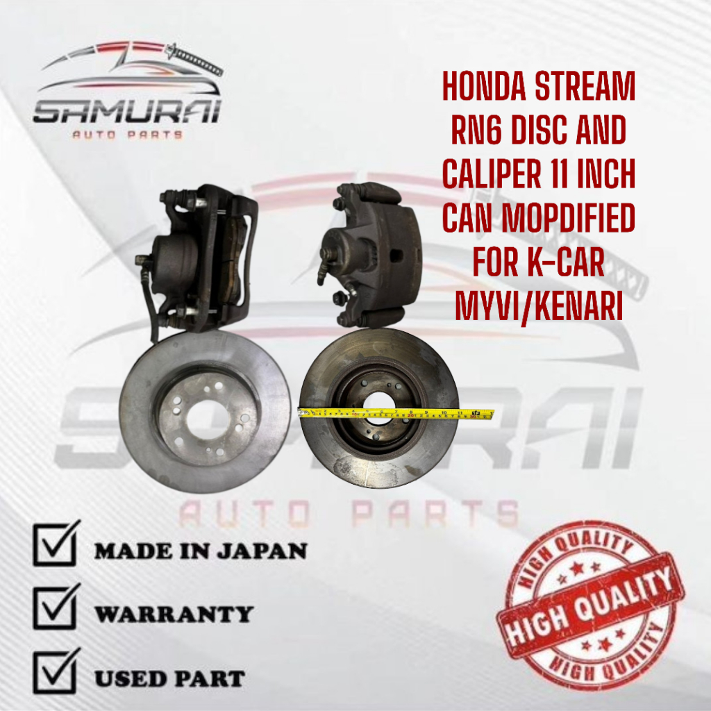 ORIGINAL HONDA STREAM RN6 DISC AND CALIPER 11 INCH CAN MOPDIFIED FOR K ...
