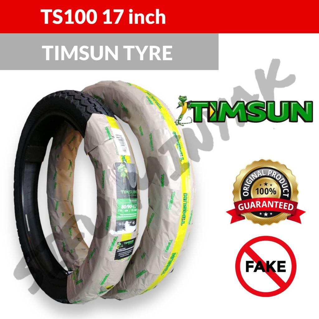 2024 TS100 ORIGINAL TIMSUN 17INCH TYRE TIRE MOTORCYCLE TAYAR TUBELESS ...