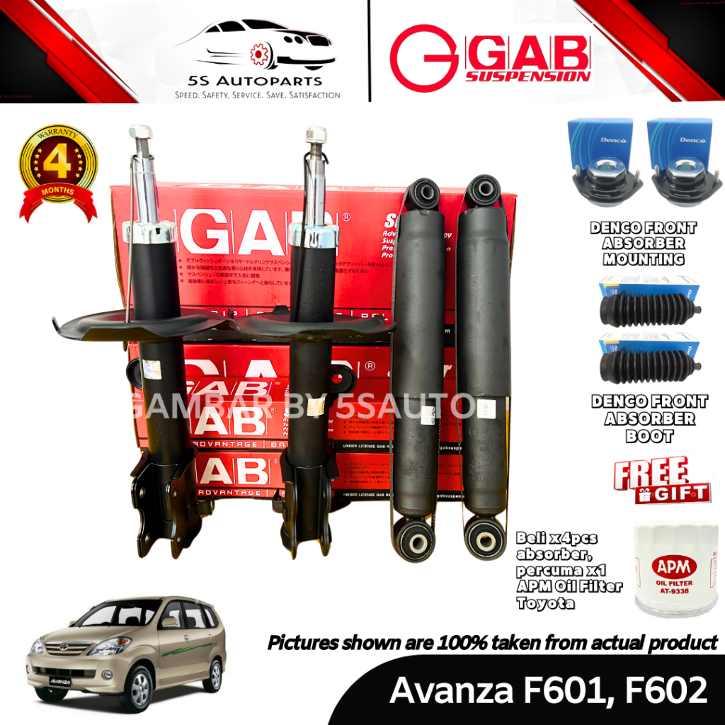 GAB Toyota Avanza F601,F602 Front (Depan) & Rear (Belakang) Gas ...