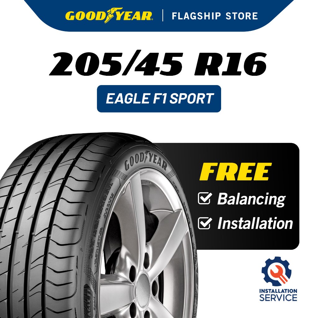 Goodyear 205/45R16 Eagle F1 Sport Tyre For Almera [Free Installation ...