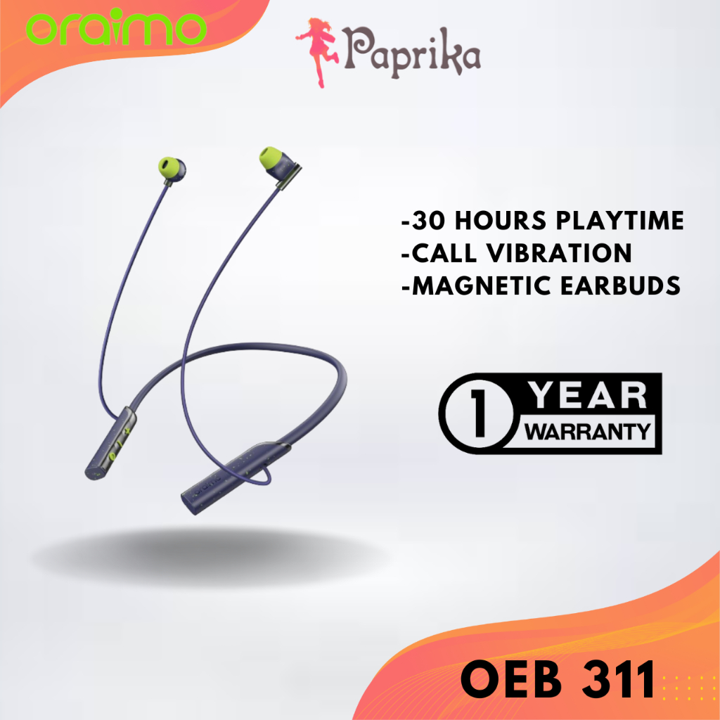 ORAIMO OEB-311 Call Vibration Alert Neckband Sport Waterproof Bluetooth ...