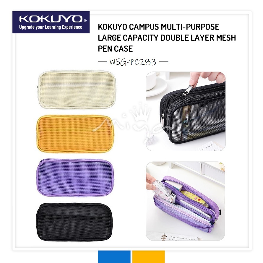 KOKUYO CAMPUS MULTI-PURPOSE LARGE CAPACITY DOUBLE LAYER MESH PEN CASE ...