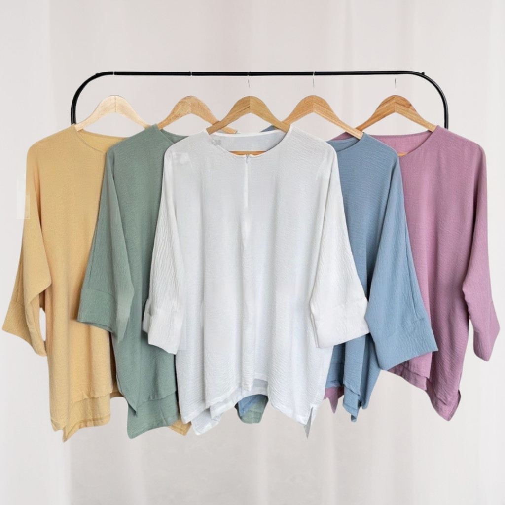 [Shopee Choice] BLOUSE BAGGY BATWING STYLE PREMIUM CEY IRONLESS FRONT ...