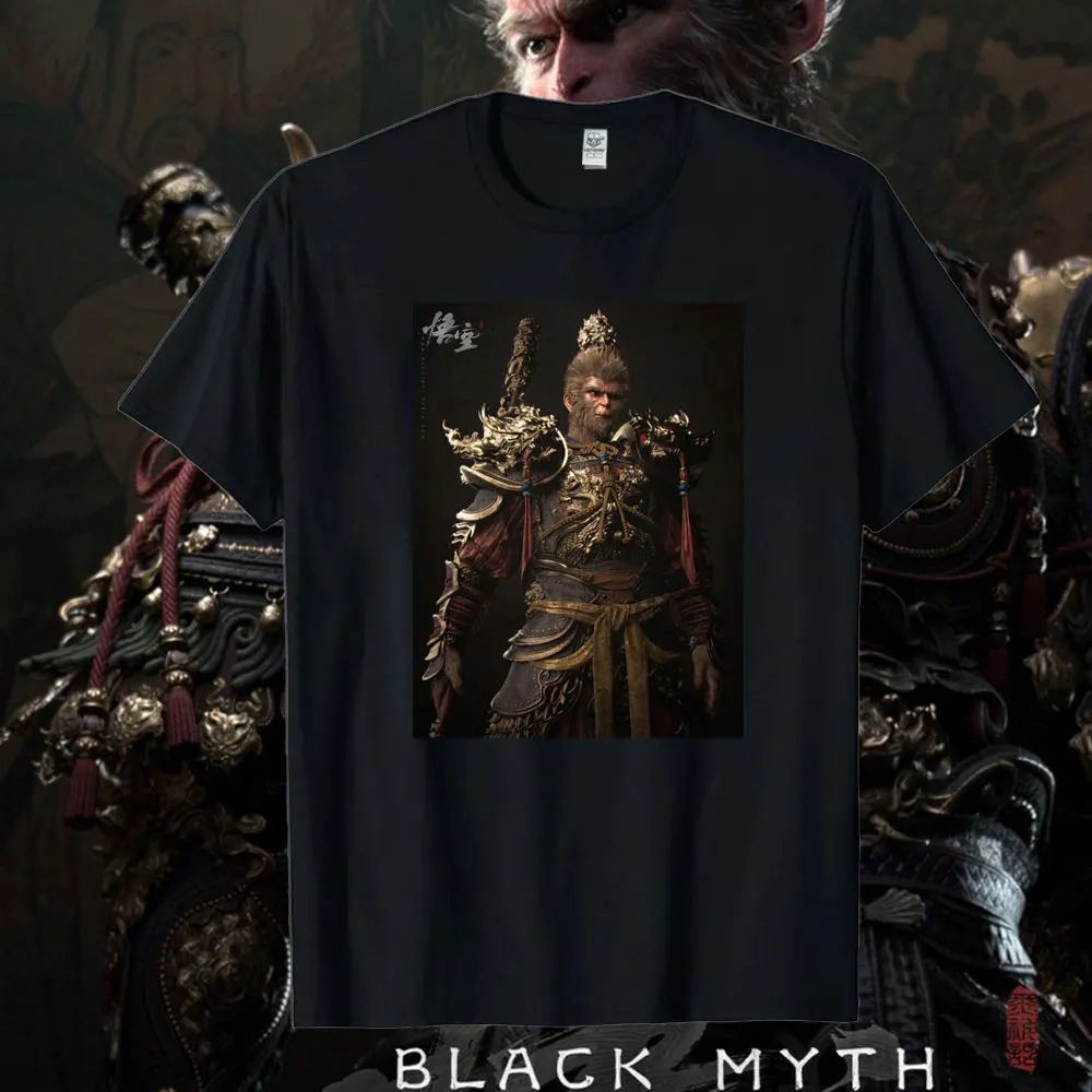 Black Myth Wukong High Quality Men Cotton TShirt Chinese Mythology Game ...