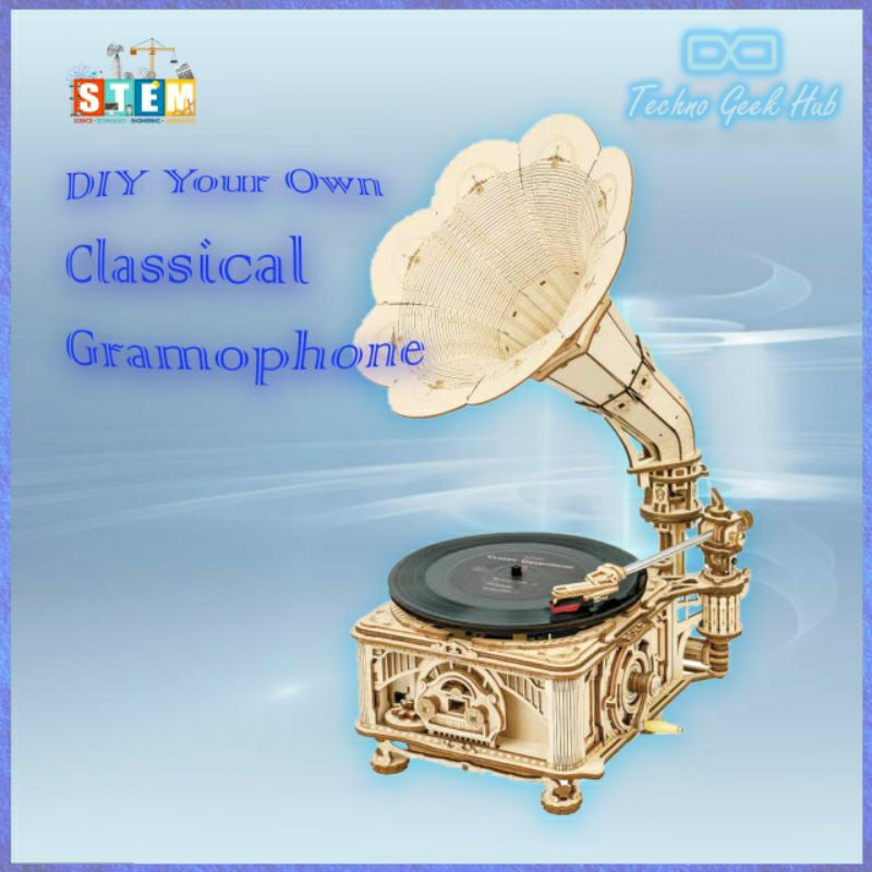 🎼💽STEM📀🎙️Classical Gramophone Mechanical Model, STEM Science Education ...